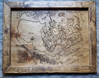 Charleston SC Wood Carved Map Dark Frame - Etsy