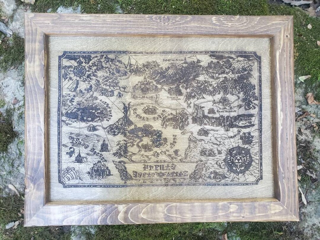 Hyrule Engraved Wood Map - Etsy Australia