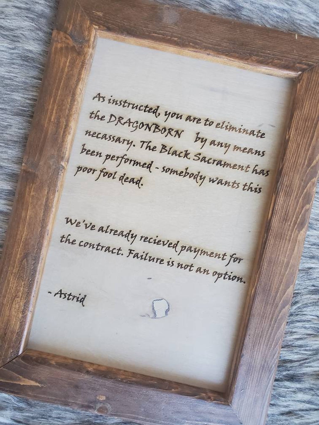 Astrid Assassination Note Laser Engraved Home Decor - Etsy
