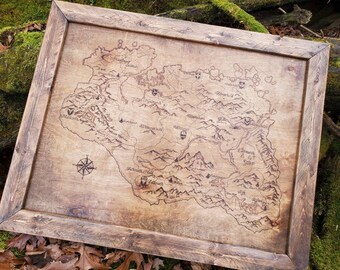 Wood Tamriel Map - Etsy