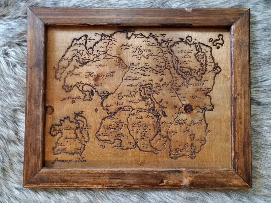 Tamriel Laser Engraved Wood Map - Etsy