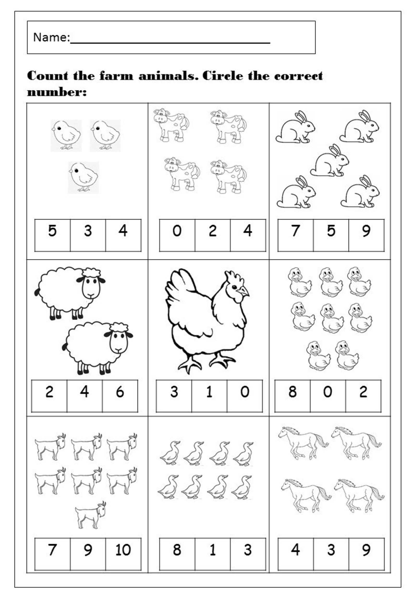 NUMBERS 0-10/Digital Download and Instant Print/ Kindergarten | Etsy