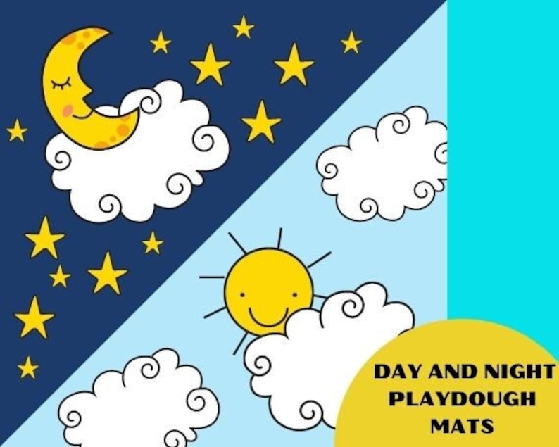 Day and Night Vocabulary Words Day and Night Flashcards | Etsy