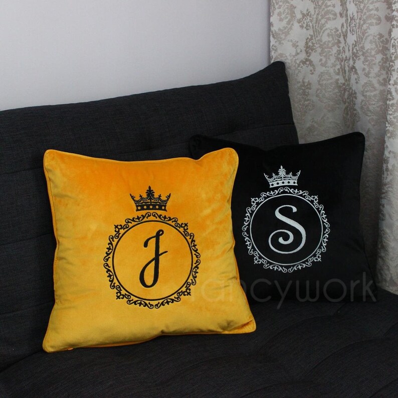Initial Cushion / Personalised Cushion / Decorative Pillow / - Etsy
