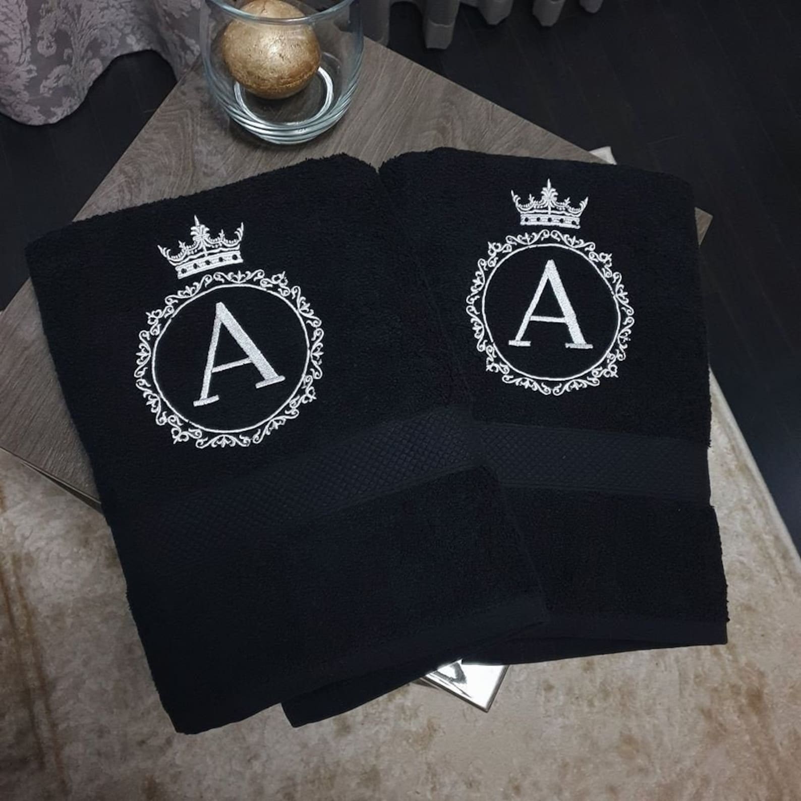 Initial towel / Personalized towel / Decorative towel / | Etsy