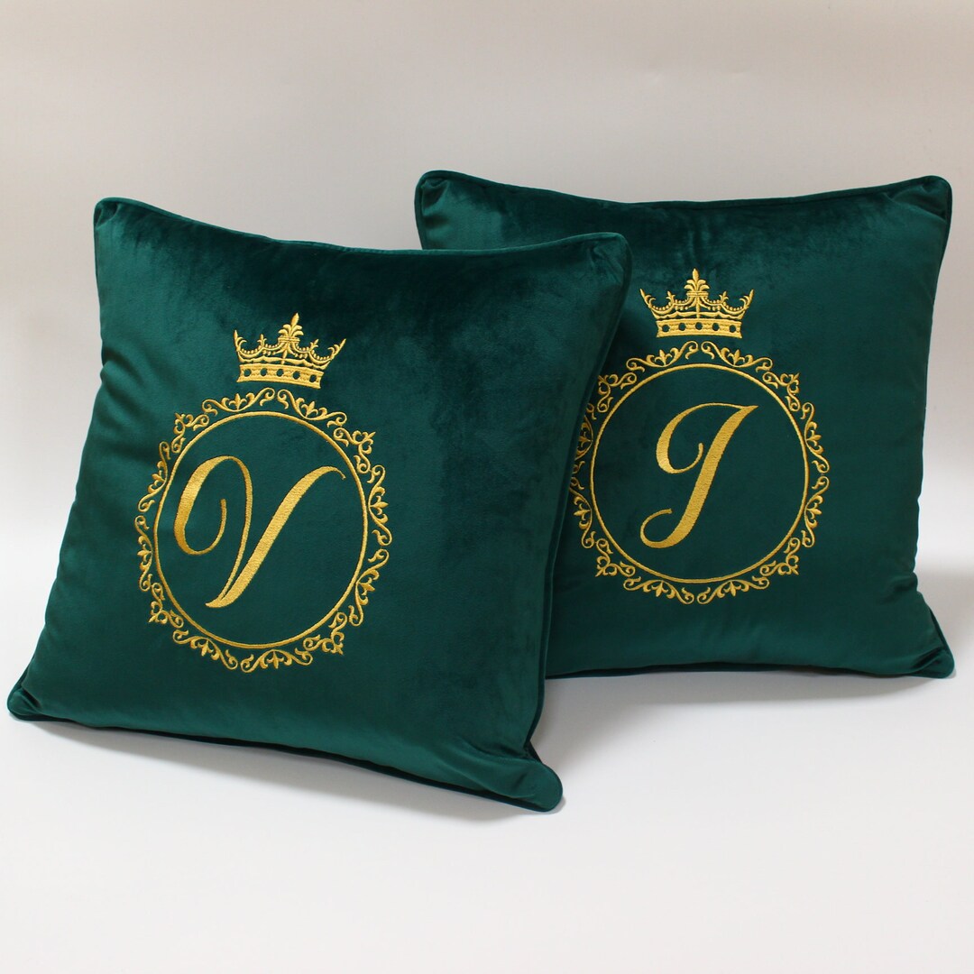 Initial Cushion / Personalised Cushion / Decorative Pillow / Velvet ...