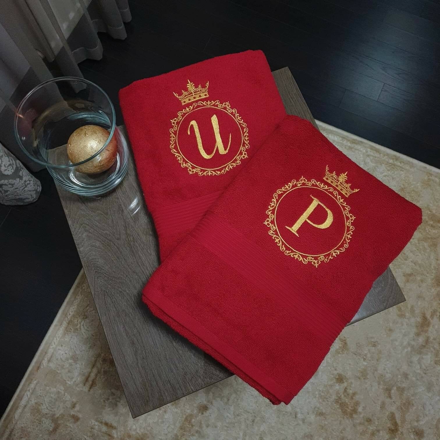 Initial towel / Personalized towel / Decorative towel / | Etsy