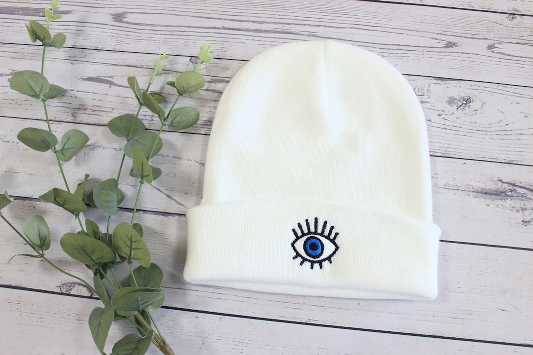 Evil Eye Embroidered Beanie Hat / Third Eye Hat for Winter / Eye Hat ...