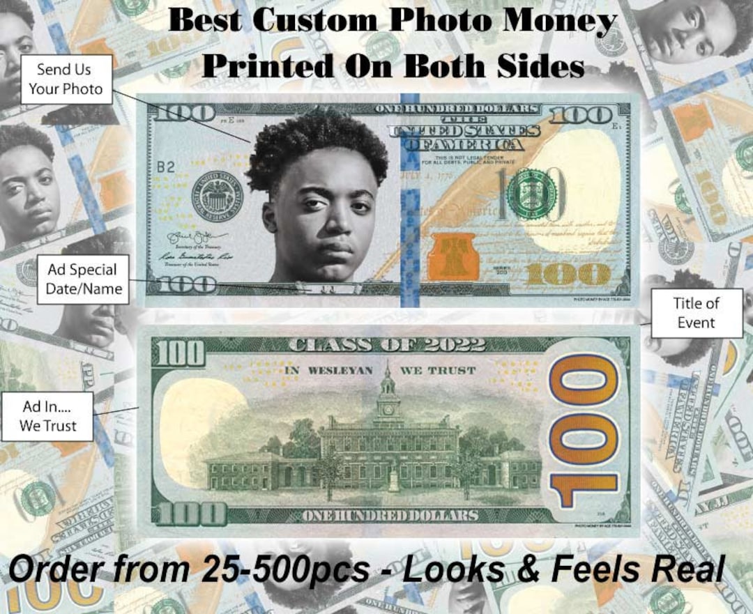 Class of 2022 Money Gift Insert Your Face & Name Hundred or Fifity ...