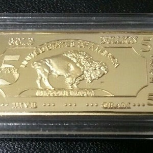 Gold Clad Buffalo Bar: 5 Grams, Exquisite Detail - Buy 2 Get 1 - Etsy