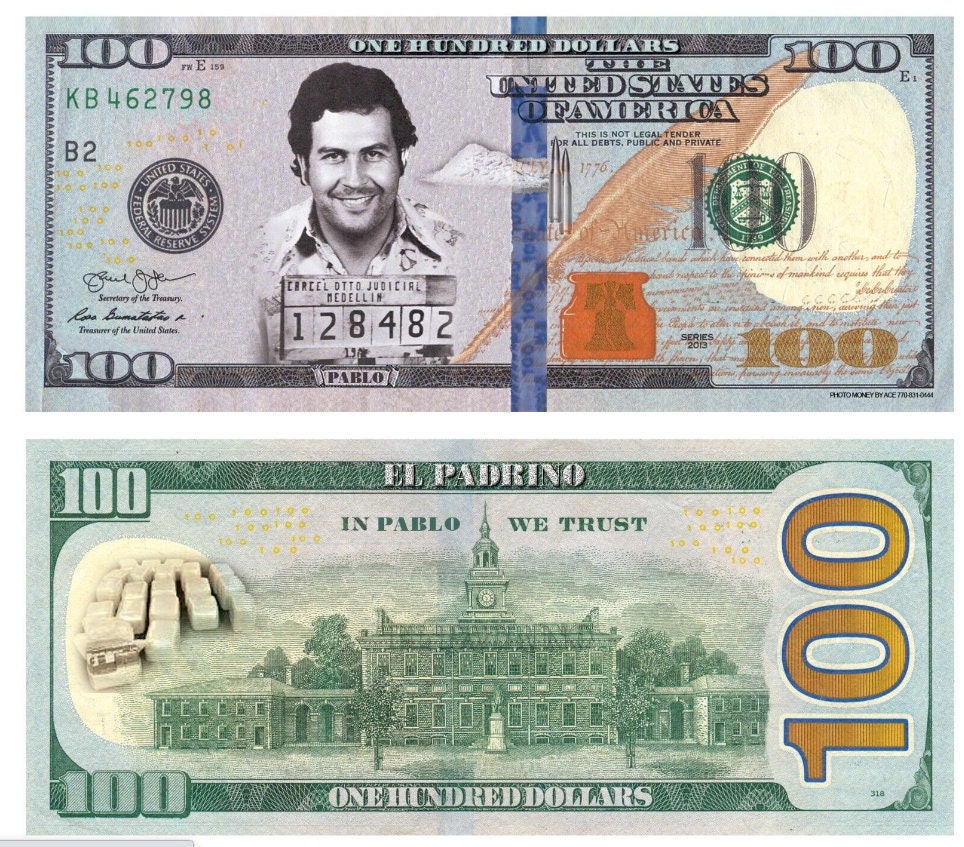 25-500 Pablo Escobar Money Dollar Cocaine Bullet Bills - Narcos ...