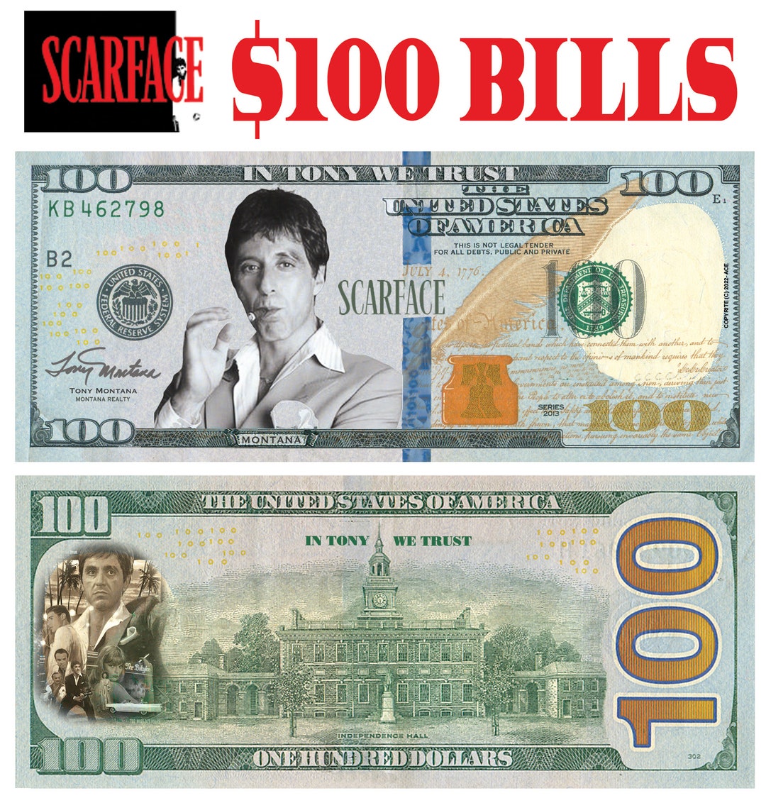 25-500 Pack in Scarface - Tony Montana 100 Dollar Bills - Look/feel ...