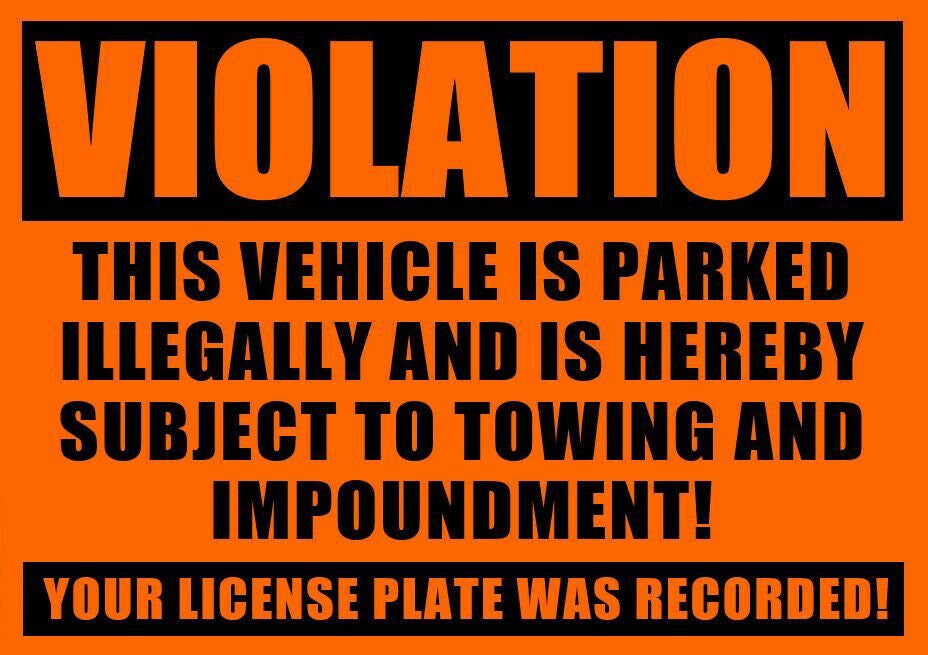 10 VIOLATION NO PARKING Towing Sticker No Parking Stickers. Fast ...