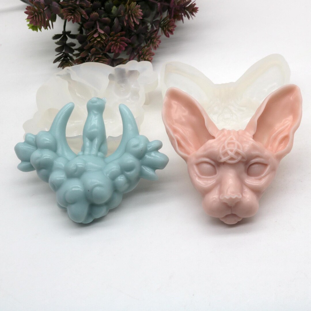 Hairless Cat Silicone Mold Sphynx Starry Sky Cat Mould for Tabletop ...