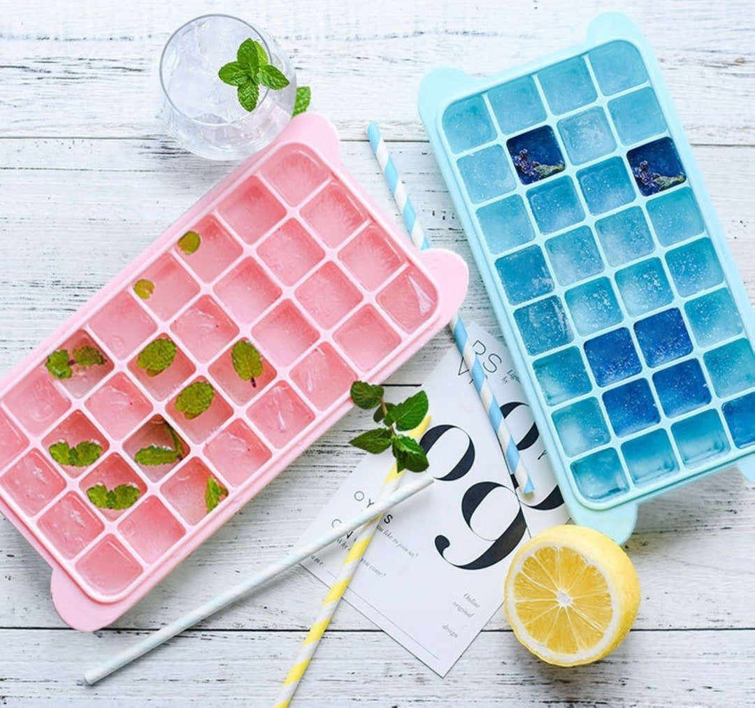 Square Flexible Ice Cube Molds 36 Cavity Silicone Mould Ice Tray With ...