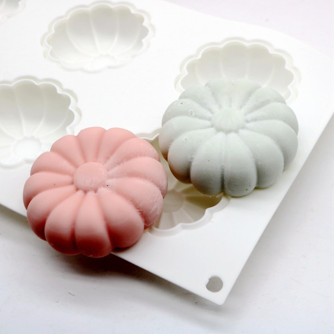 Silicone Mousse Cake Mould 6 Holes Flowers Pudding Mold Soap Lotion Bar ...
