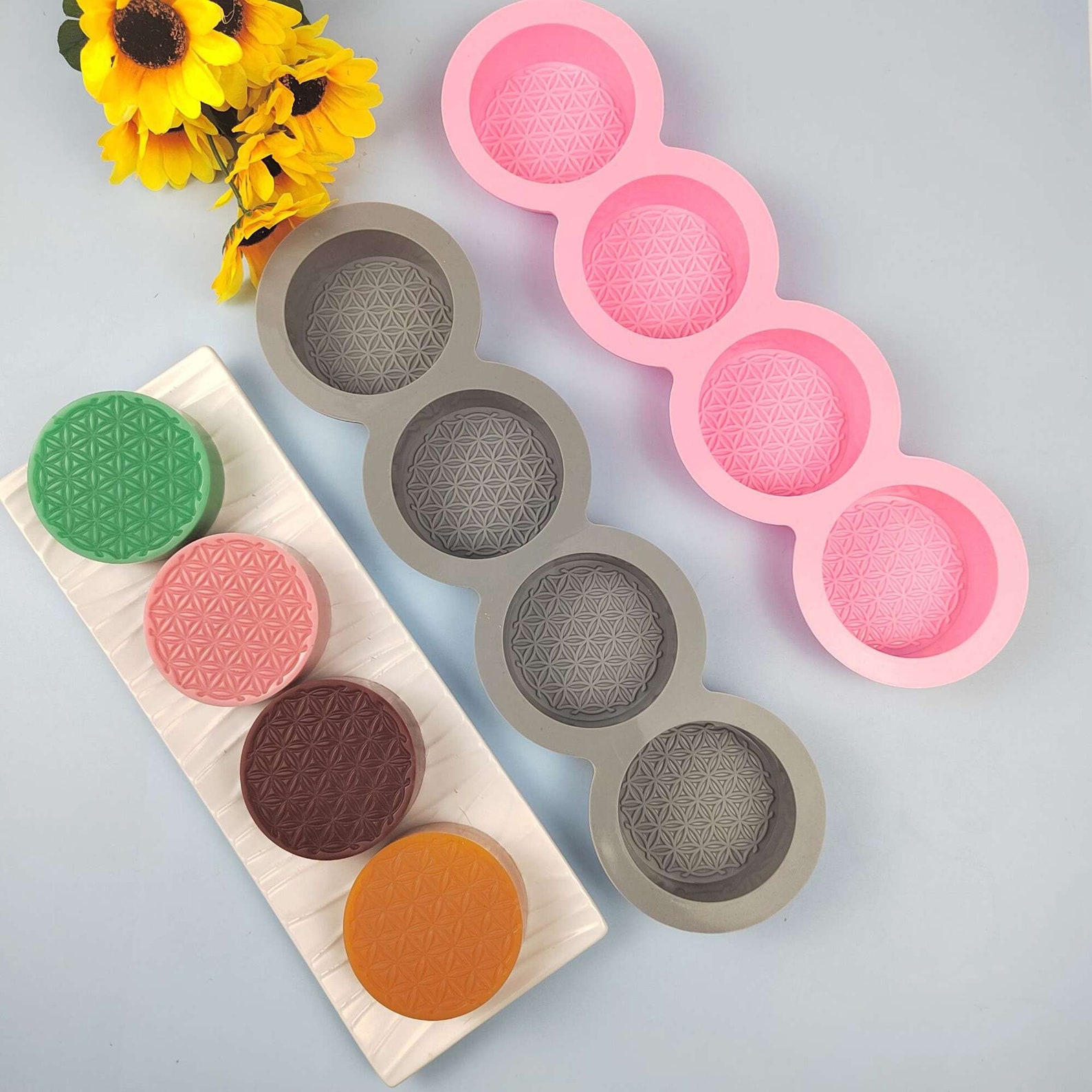 Round Silicone Soap Mold Handmade Soap Lotion Bar Making Tool - Etsy