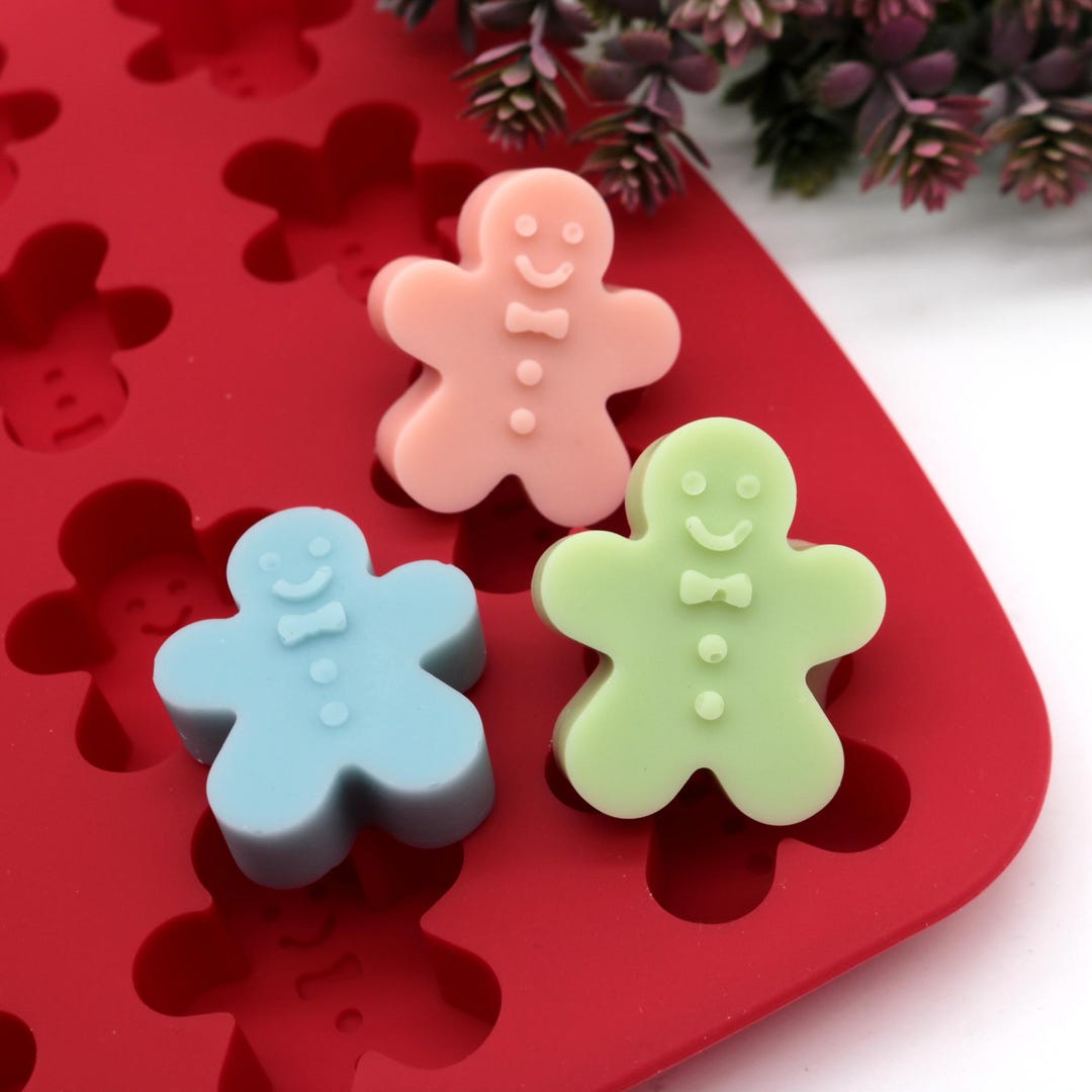 Gingerbread Man Silicone Mold: Christmas Candy, Chocolate, Cake ...