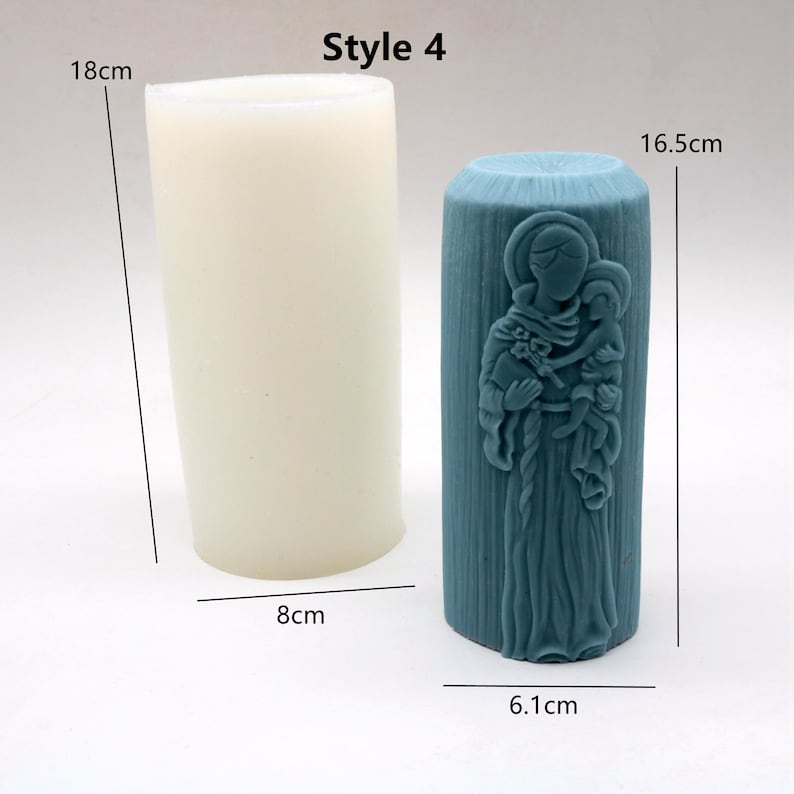 Embossed Jesus Candle Mold Silicone: Large Pillar, Church Christmas ...