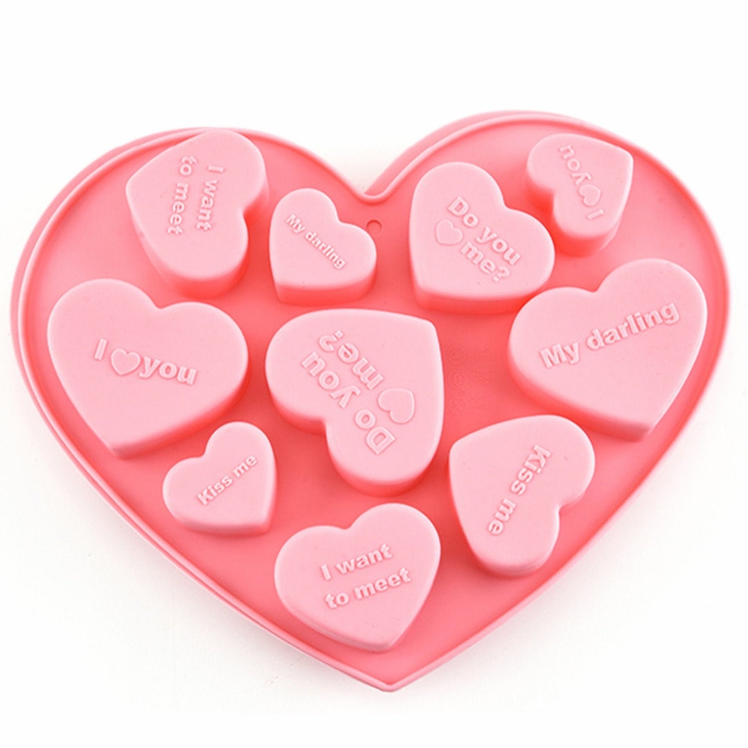 10 Cavity Heart Molds Silicone Letters Love Molds for - Etsy