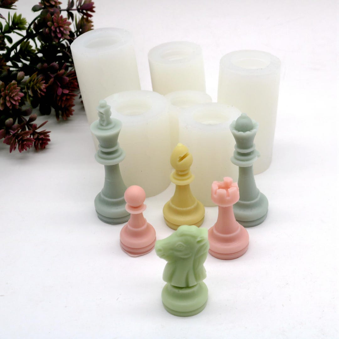 Silicone Chess Molds Set of 6 Pcs King Queen Knight Molds for Chocolate ...