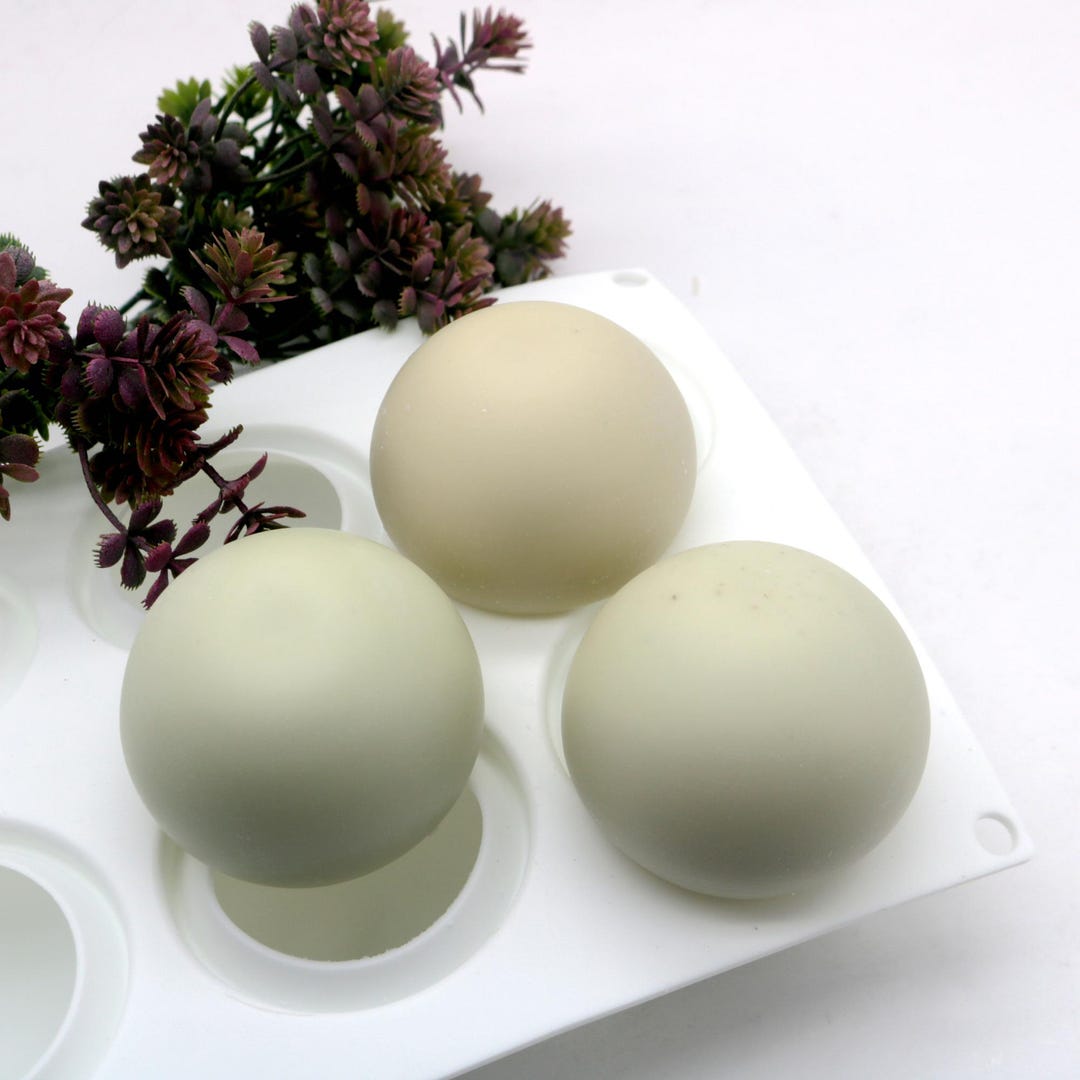 Silicone Sphere Mold 8 Cavities Chocolate Pudding Jelly Soap Lotion Bar ...