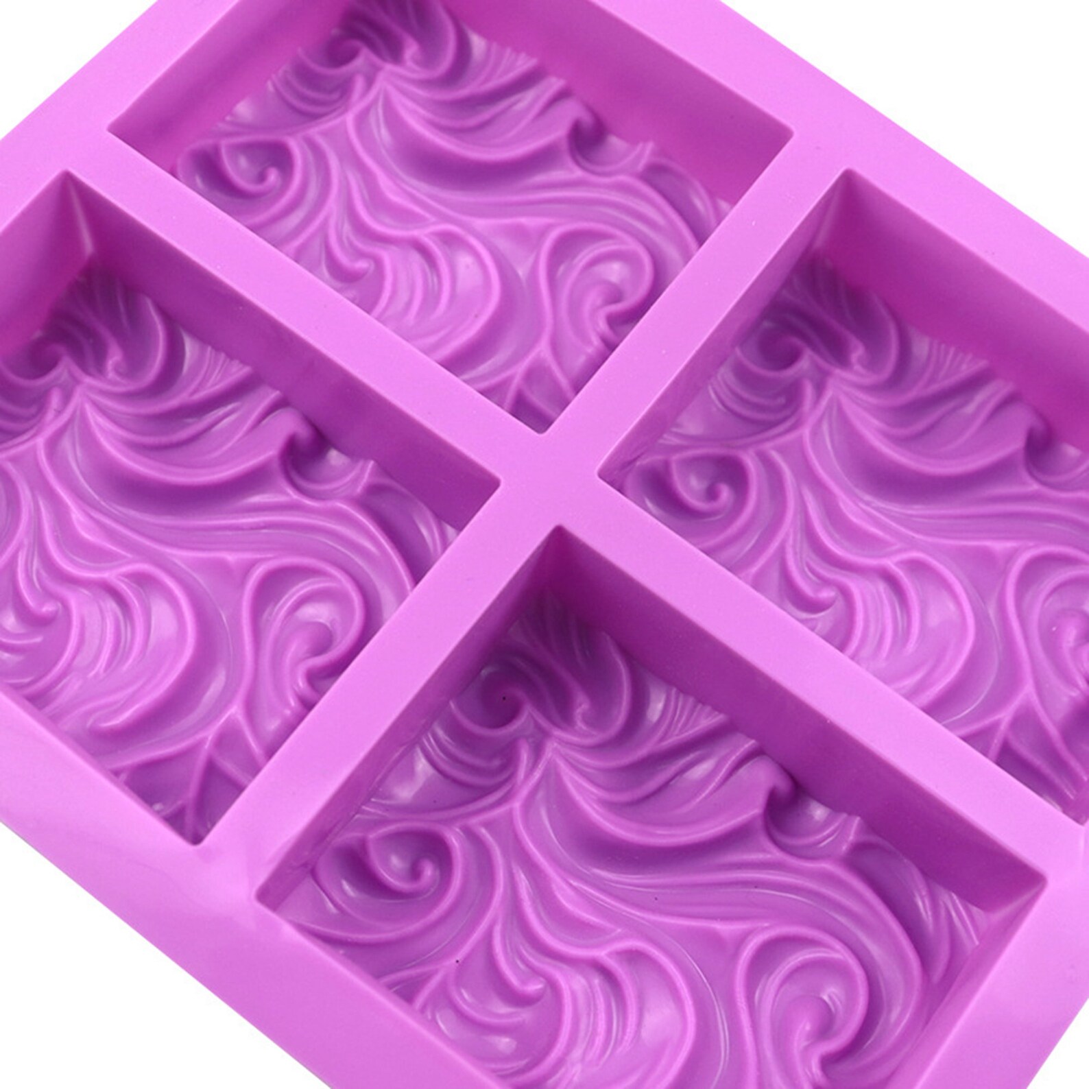 4 Cavities Rectangle Soap Mold With Wave Pattern Handmade - Etsy