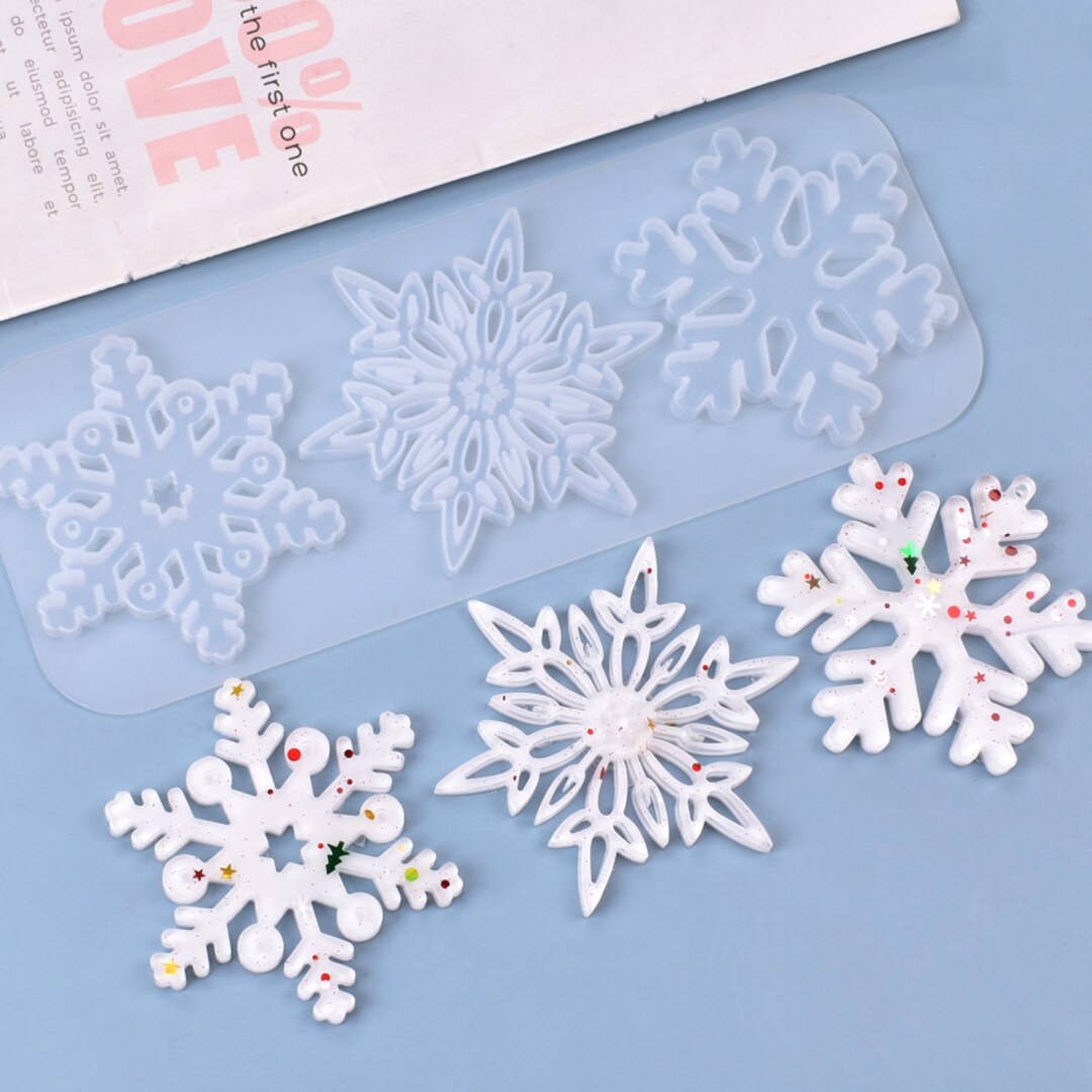 Silicone Snowflake Mold for Pendants Keychains Wall Hangings Molding ...
