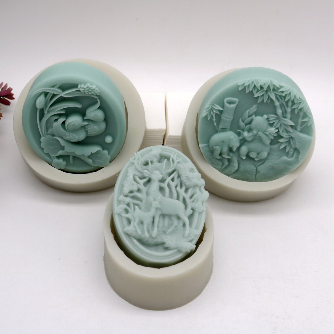 Animal Pattern Silicone Soap Mold: Deer, Panda, Duck Lotion Bar Making ...