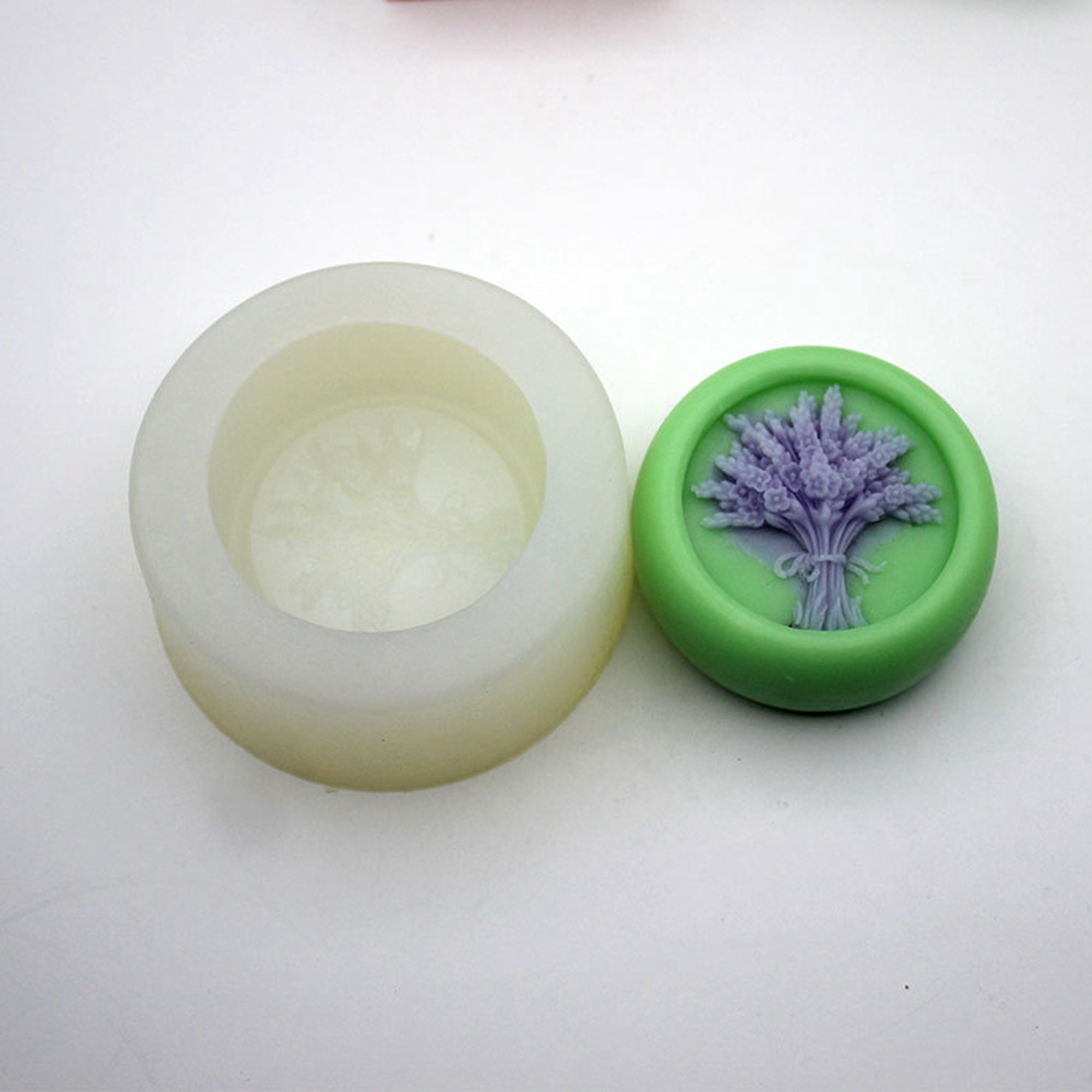 Silicone Lavender Soap Mold Round Lotion Bar Mould Handmade - Etsy