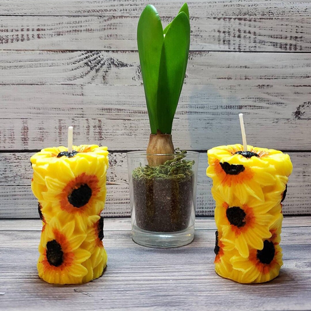 Silicone Candles Mold Pillar Flower Candle Mold Handmade Soy - Etsy