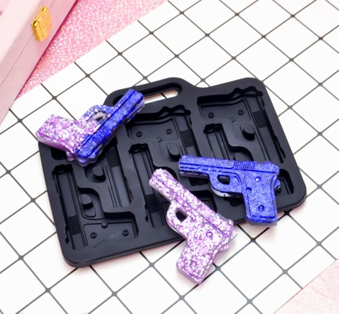 Gun Silicone Mold for Epoxy Resin Handgun Keychain Pendant Ornaments ...