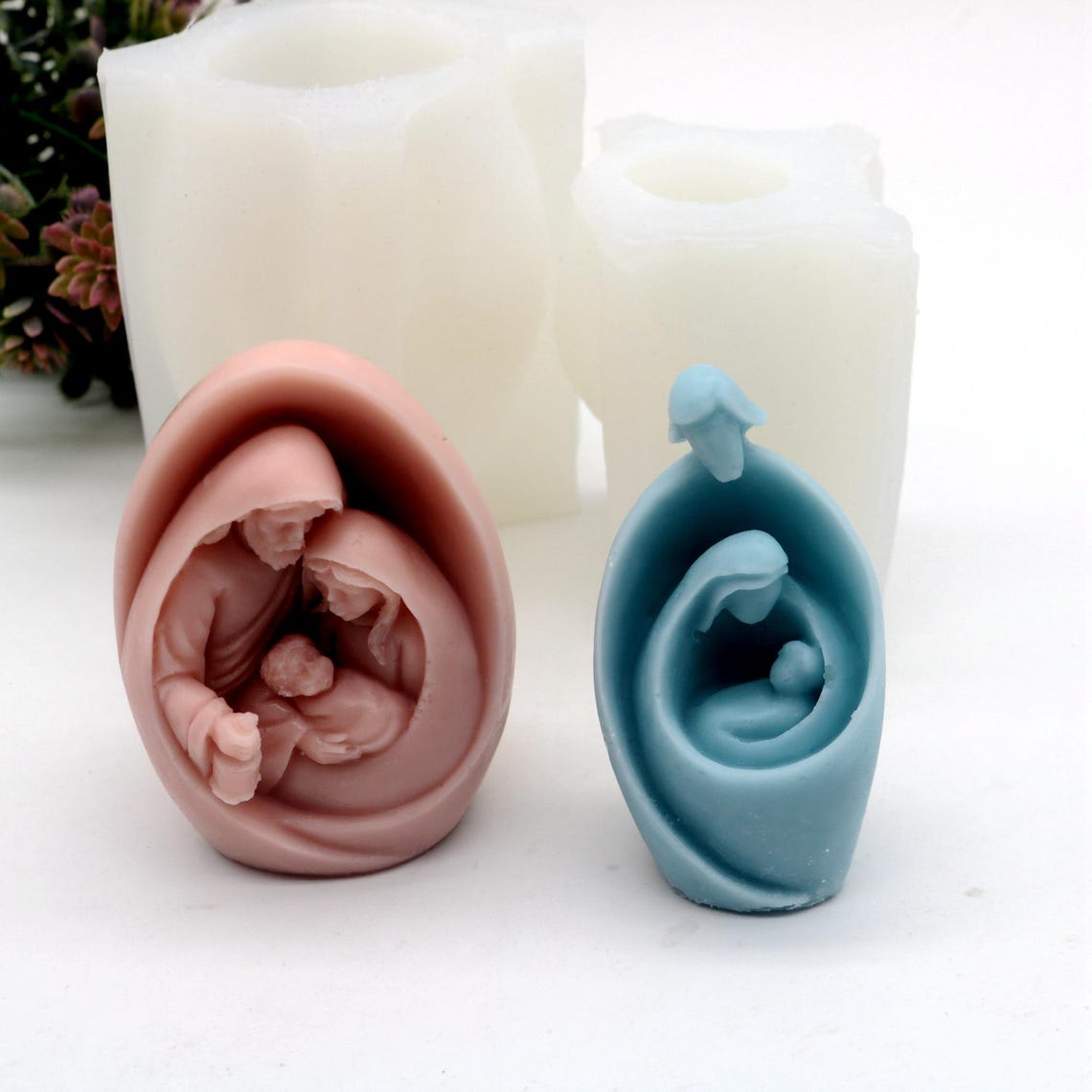Silicone Jesus Family Statue Mold Wax Candles Epoxy Resin Ornaments ...