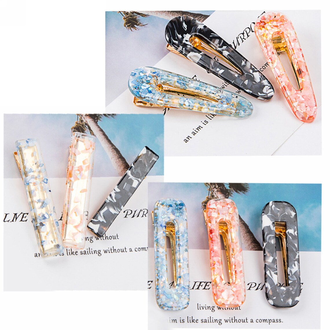 DIY Hair Clip Silicone Resin Mold With 6pcs Golgden Hair Snap | Etsy