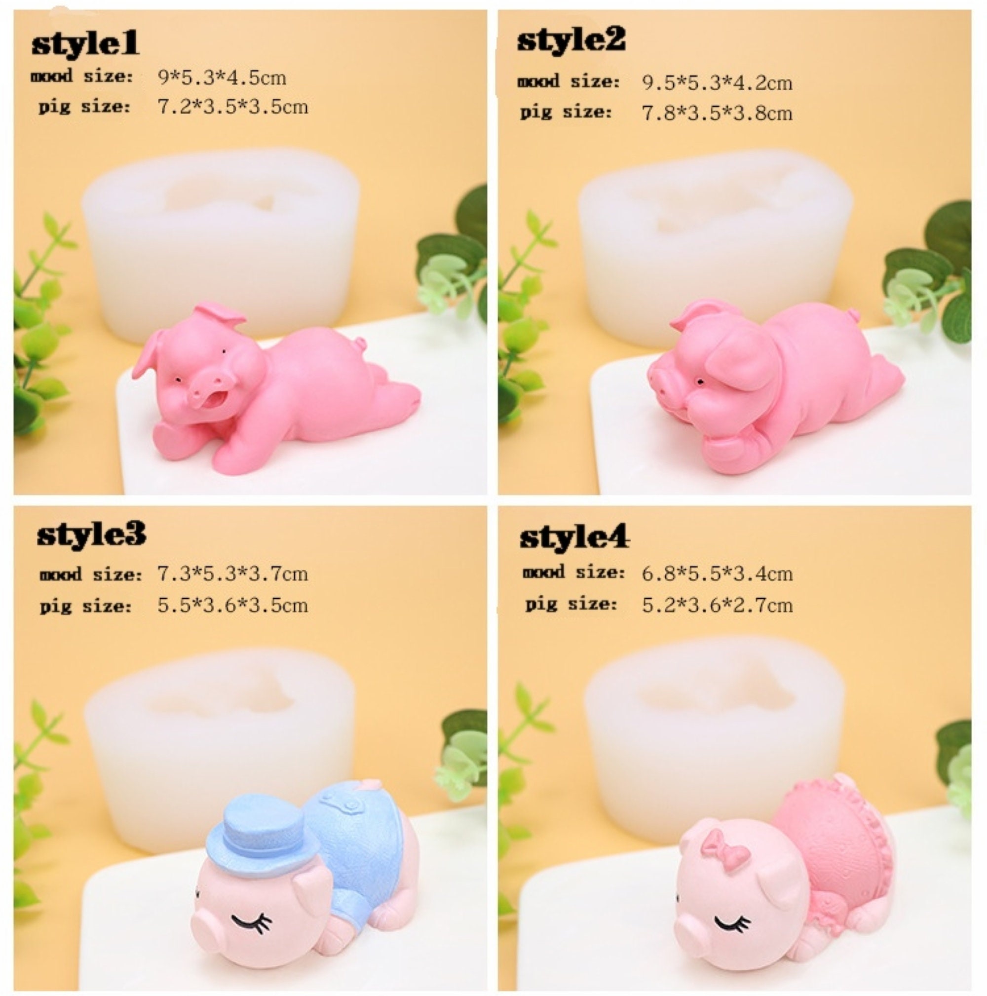 Cute Pig Mold Silicone for Mousse Cake Chocolate Ice Candle - Etsy