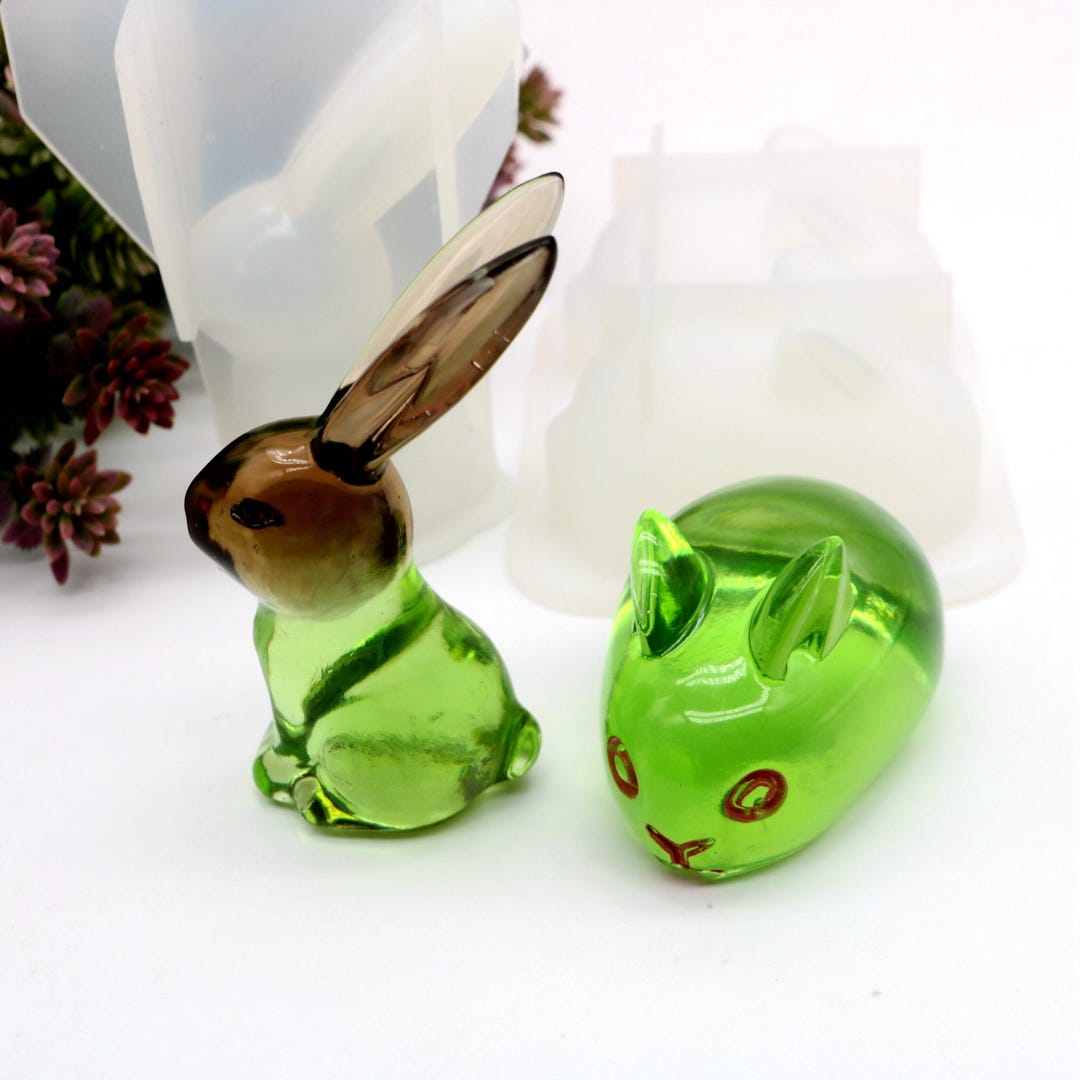 Cute Rabbit Mould / Mold Silicone for Epoxy Resin Keychain Pendant ...