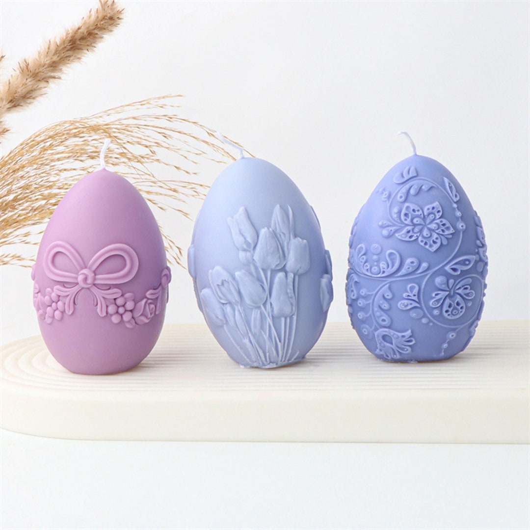 Silicone Embossed Egg Molds for Handmade Chocolate DIY Candles Making ...