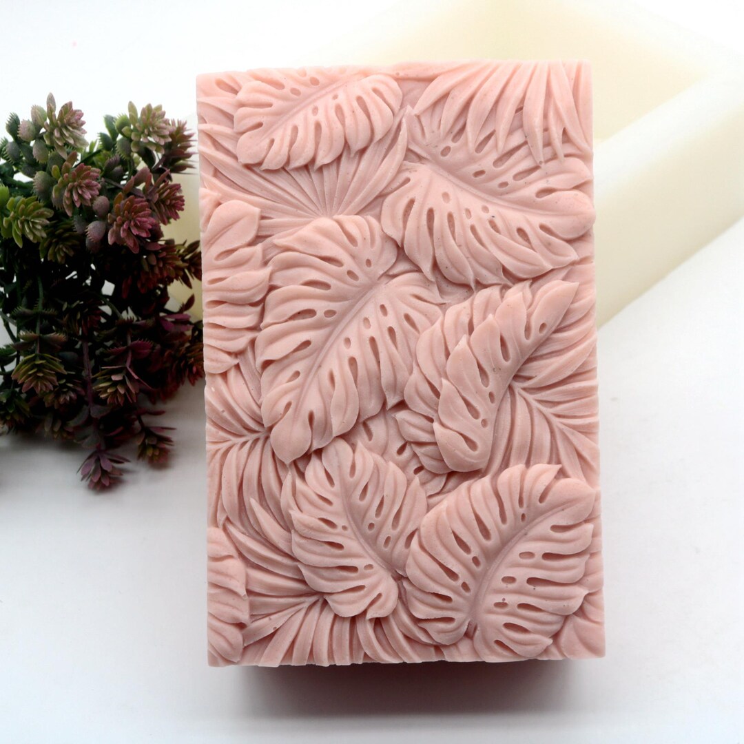 Large Silicone Soap Mold Frond Soap Mould Rectangle Leaves Lotion Bar Soap Making Tool Supplies ...