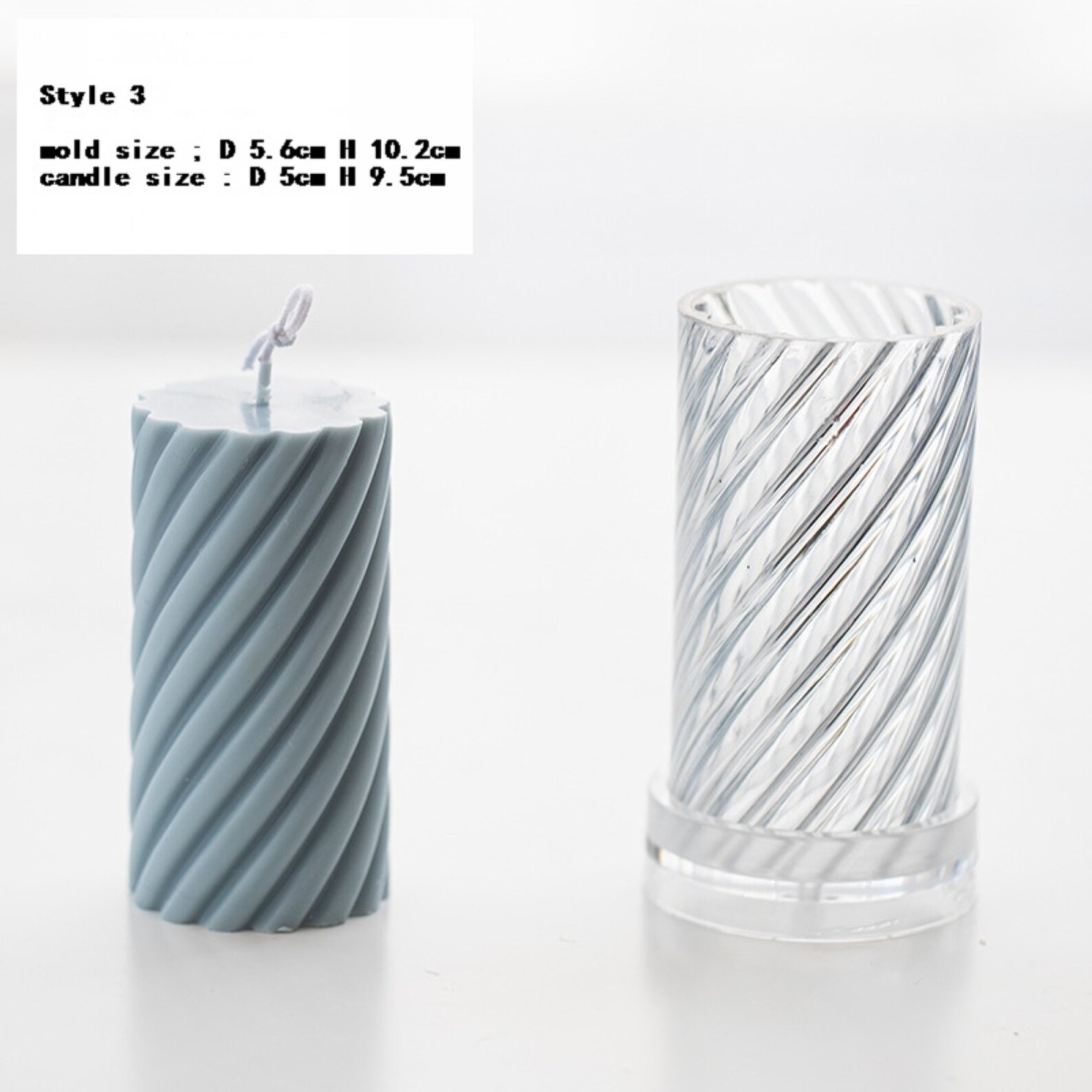 6 Style Columnar Candle Mold Vertical Grain Thread Handmade | Etsy