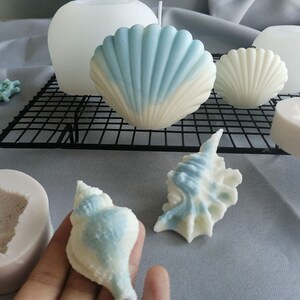 Silicone Conch Shell Mold for Handmade Chocolate Soy Wax Beewax Candle ...