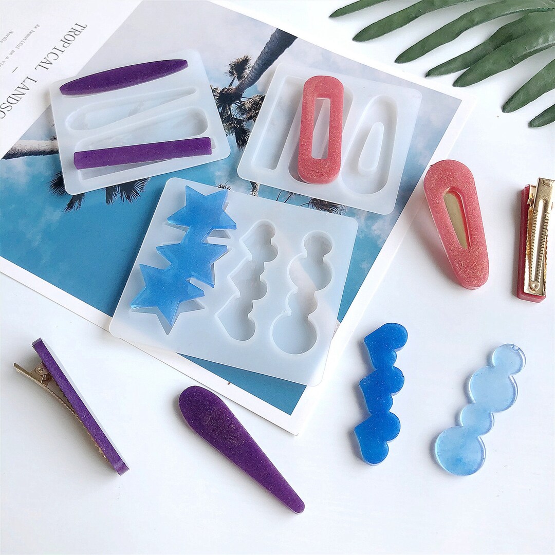 Lovely Hair Clip Mold Silicne Hair Pin Mold for Epoxy Resin Making Tool ...