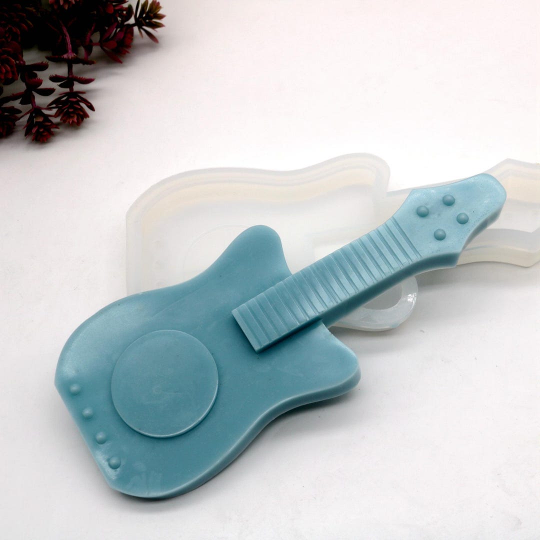 Guitar Silicone Mold for Chocolate Cake Topper Keychain Epoxy Resin ...
