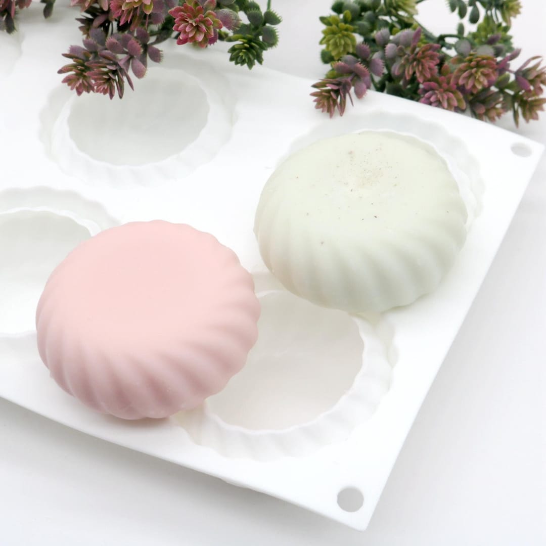 Round Thread Silicone Mold: 6-cavity Pudding, Mousse Cake, Candle, Soap ...