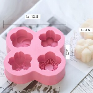 Sakura Silicone Molds Set of 4 Cavities for Handmade Soap Lotion Bar ...