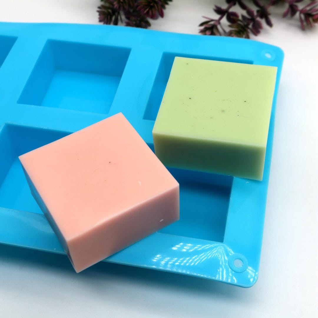 Silicone Square Soap Mould of 6 Cavities Lotion Bar Soap Shampoo Making ...