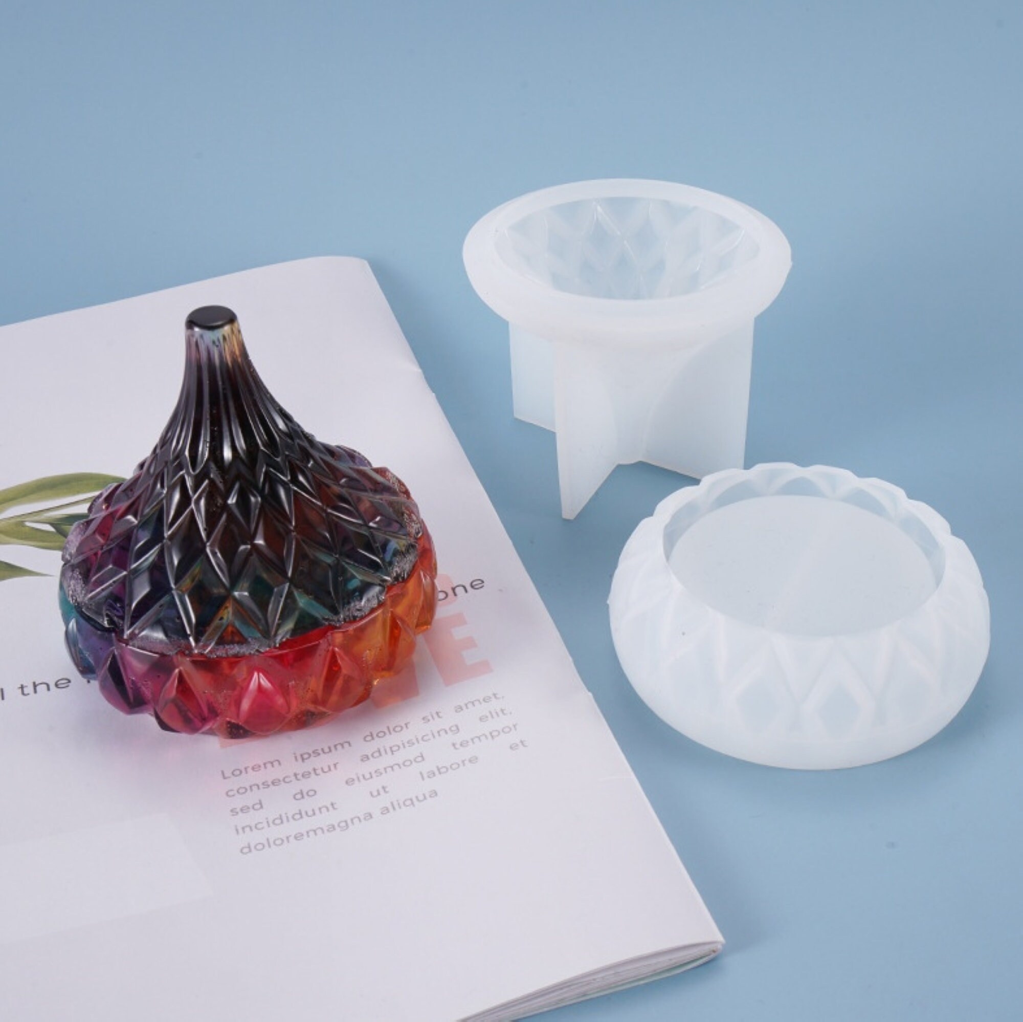 3D Droplet Shape Silicone Storage Box Mold With Lid For | Etsy