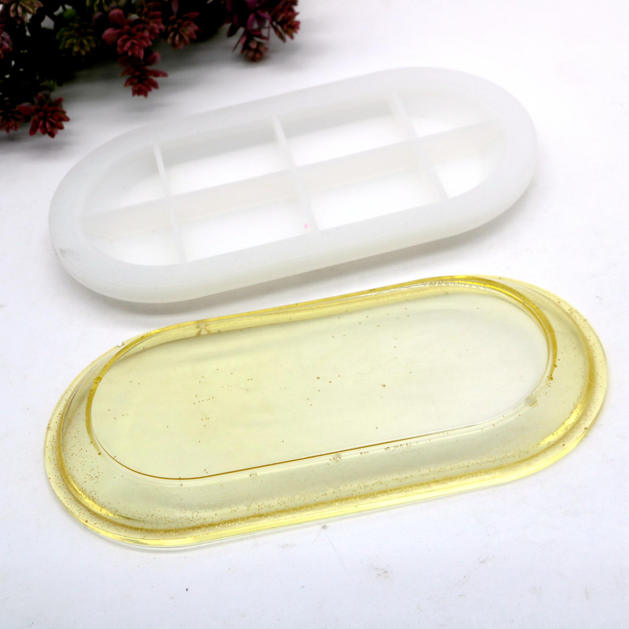 Silicone Elliptical Plate Mold Epoxy Resin Plate Dish Storay Tray ...