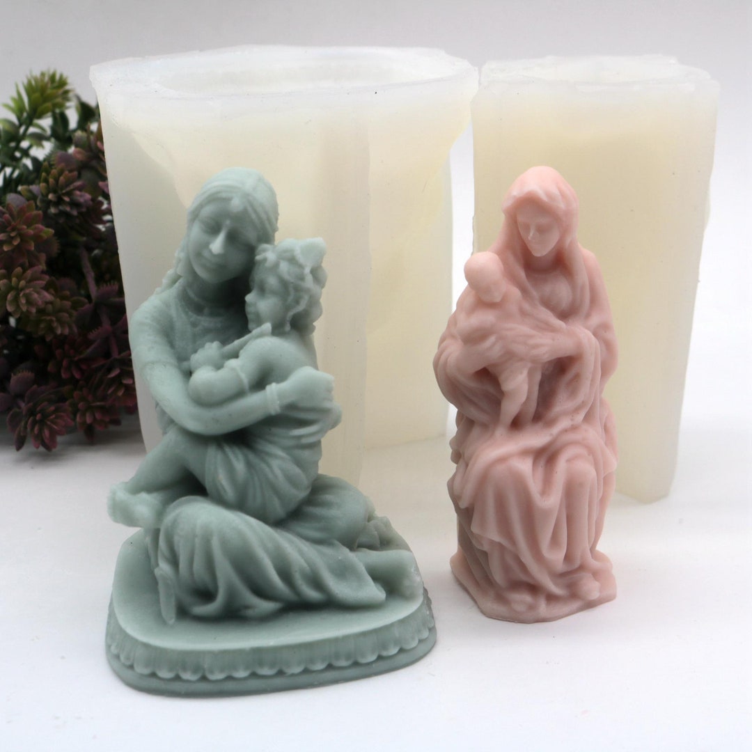 Silicone Madonna Mold Mary Statue Mould Candles Resin Clay Plaster ...