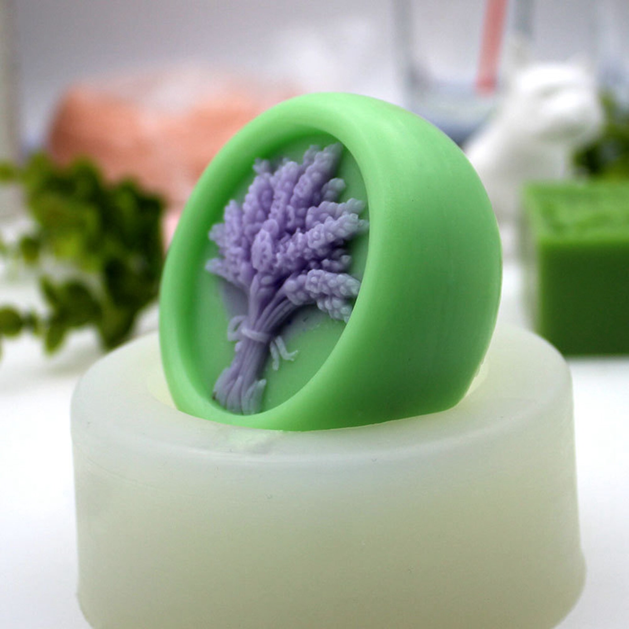 Silicone Lavender Soap Mold Round Lotion Bar Mould Handmade - Etsy
