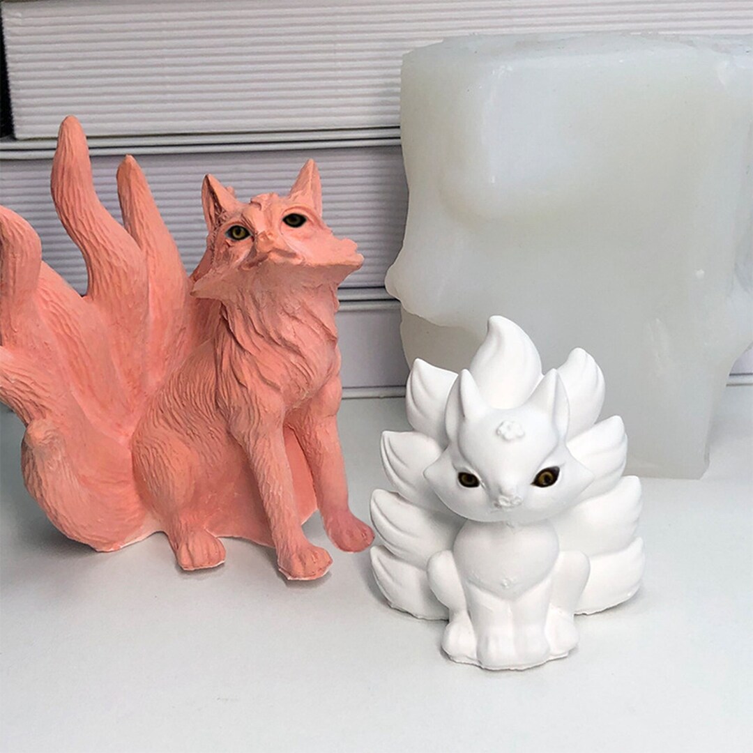 Silicone Nine Tailed Fox Mold Candles Resin Ornaments Making Tool 2 ...